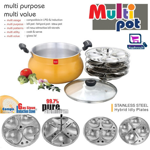 IDEAL Multi Pot 4 Design Idly Pot Cooking Pot Briyani Cooking Pot ...