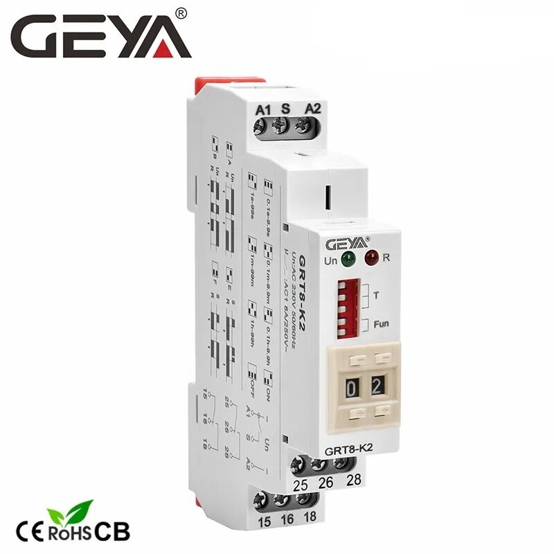 GEYA GRT8-K Digital Setting Timer Relay AC DC 12V 24V 220V 230V ...