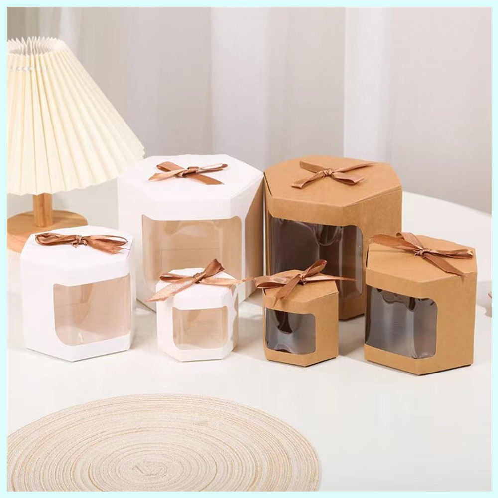 Transparent PVC Window Candy Cake Box Packaging Paper Bag Birthday Gift ...