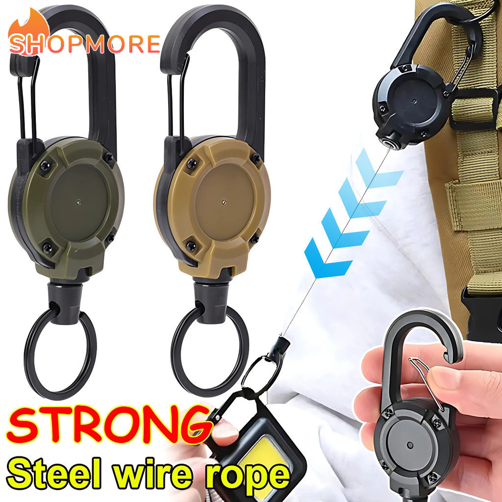 Outdoor Pull Reel Wire Rope Ring Backpack Clip - Professional Leash ...