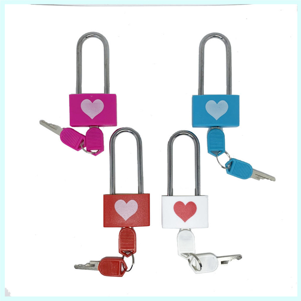 Mini Steel Padlock Valentine's Day Couple Lock ABS Brass Long Beam ...