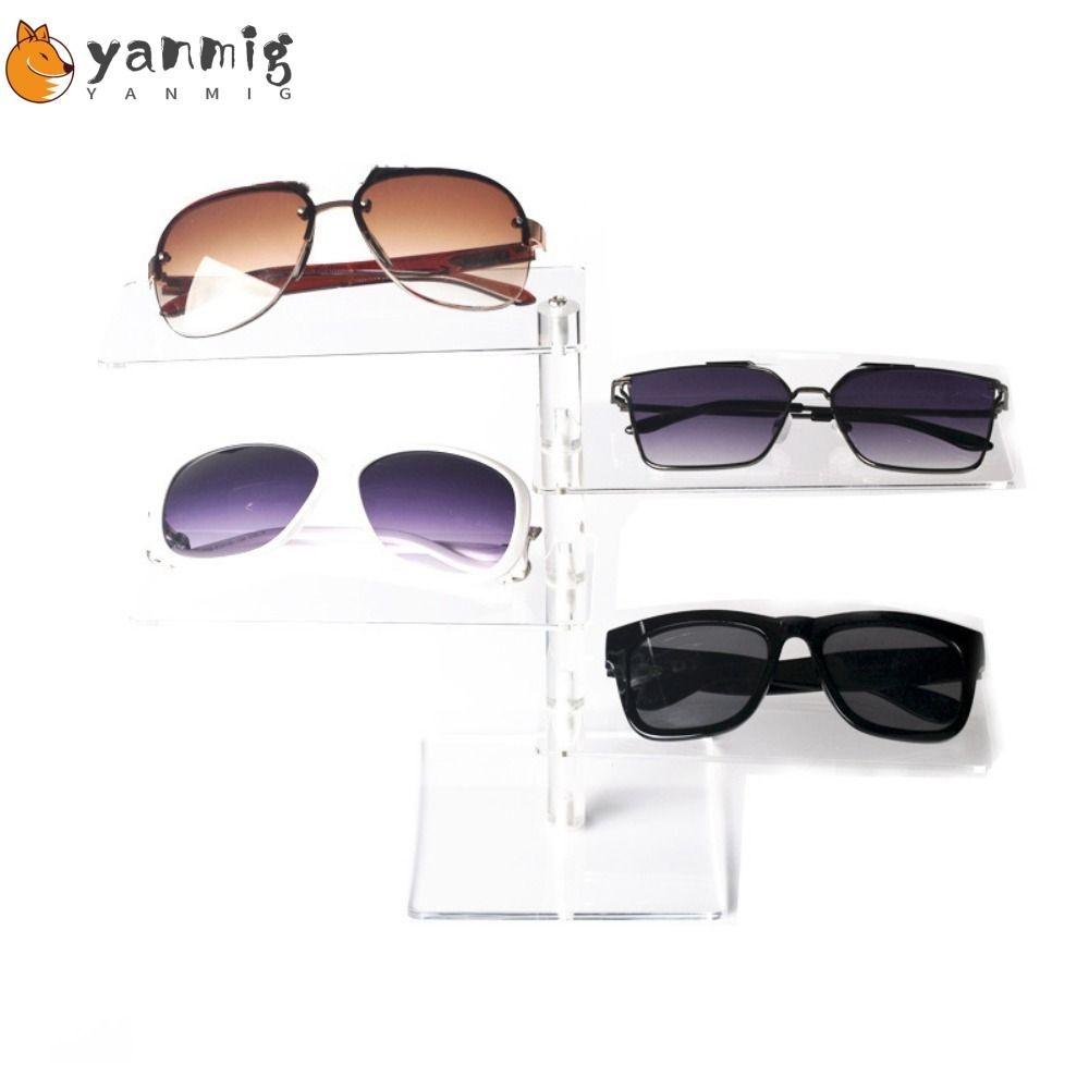 YANMIG Sunglass Storage Rack, Acrylic Transparent Glasses Display Shelf ...