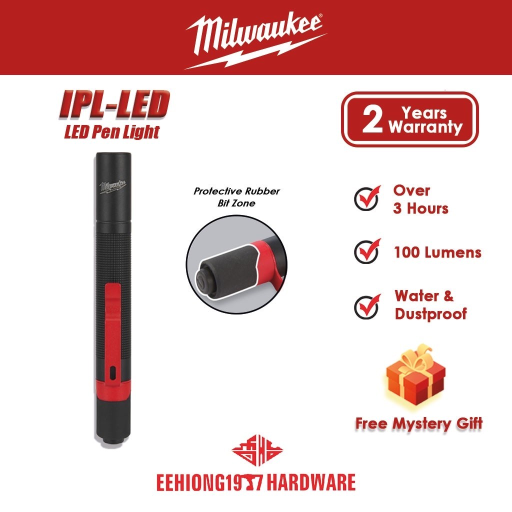 MILWAUKEE IPL-LED Alkaline Pen Light Personal Lighting Lampu Pen IPL LED IPLLED Kecilk Small ...