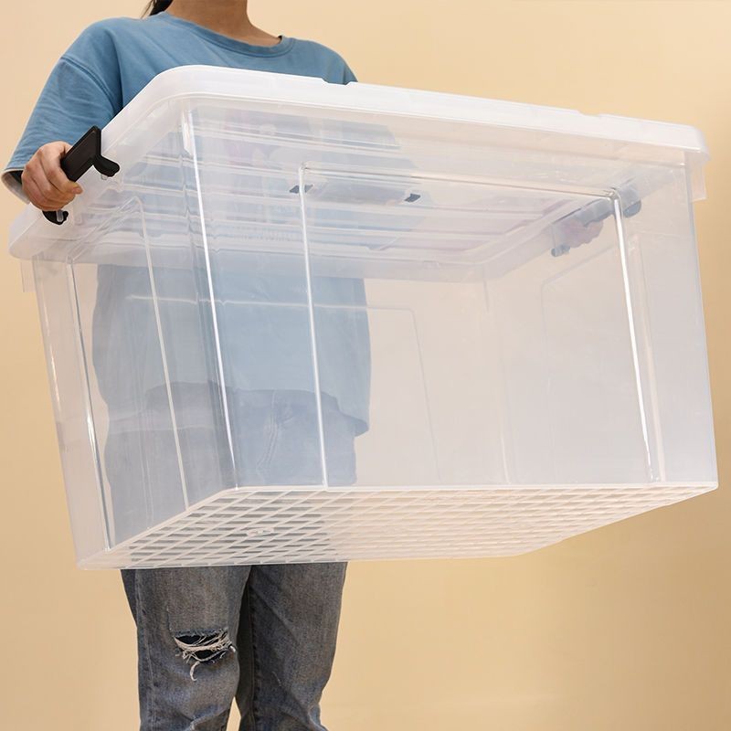 Transparent Transparent Thickened IKEA Storage Box Storage Box Dormitory Student Household ...