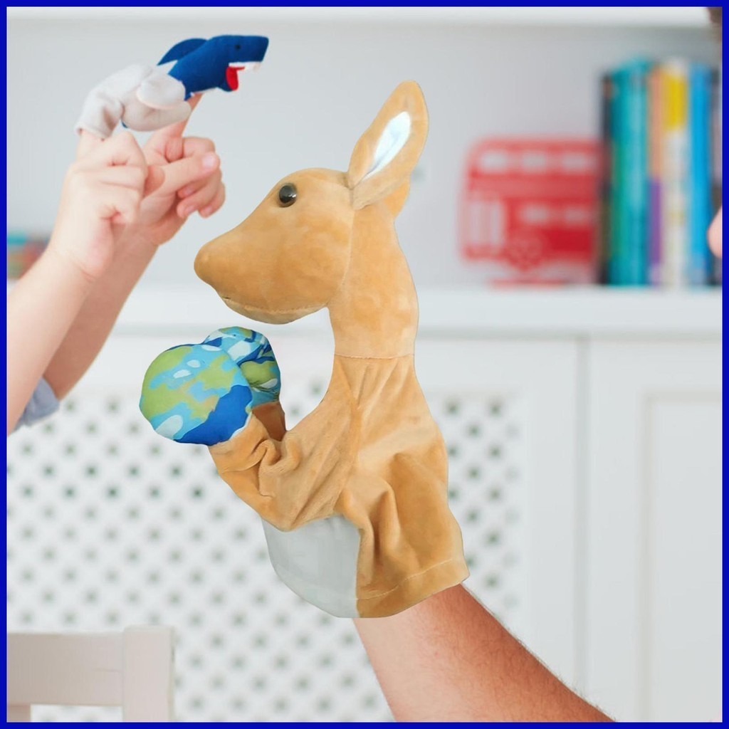 Animal Puppets Kangaroo Gloves Doll Hand Puppet Plush Toy Kangaroo Hand Puppet Funny Animal ...