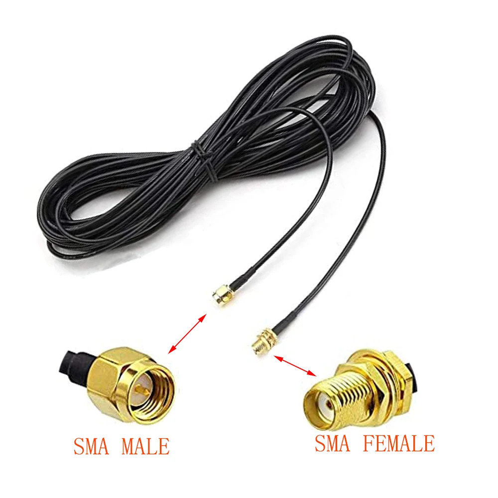 SMA Male Plug To SMA Female Nut Bulkhead Wifi Antenna Connector Extension RG174 Cable | Shopee ...