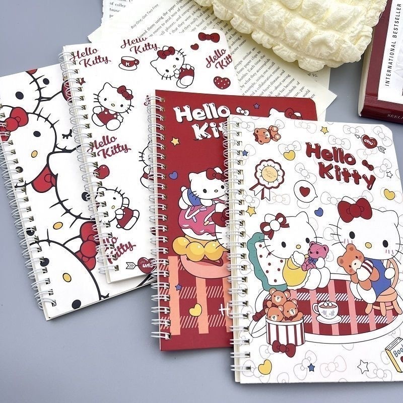 A5 Sanrio Kitty Spiral Notebook 60 Sheets Cute Cartoon Coil Book ...