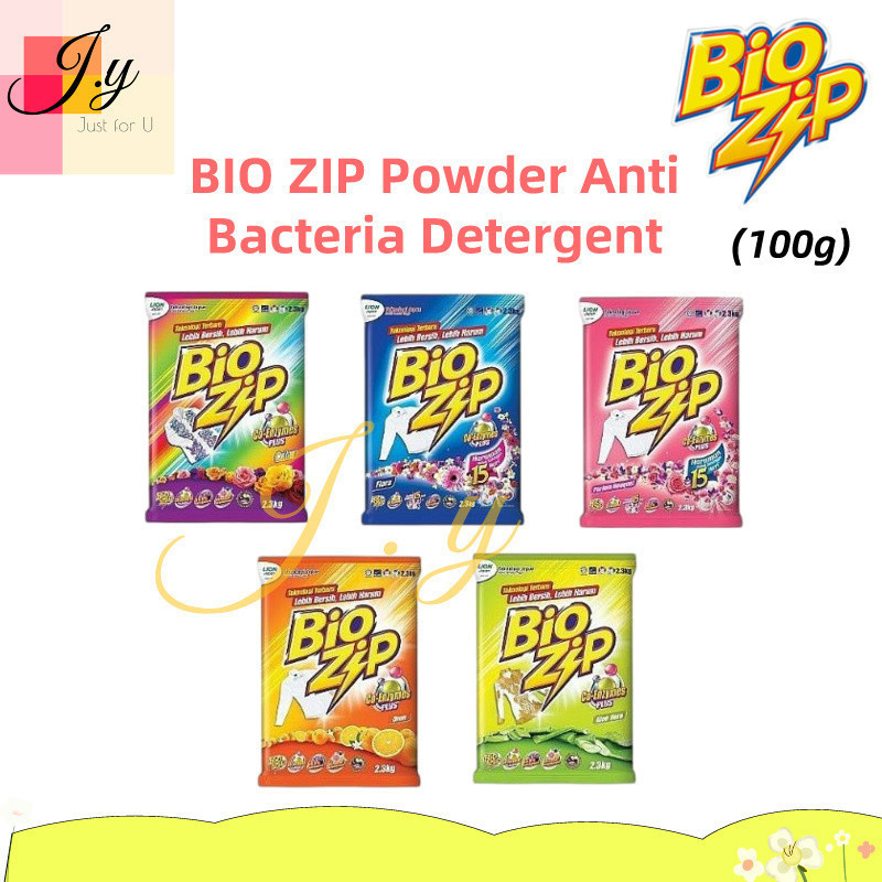READY STOCK!!! BIO ZIP Powder Anti Bacteria Detergent 100g | Shopee ...
