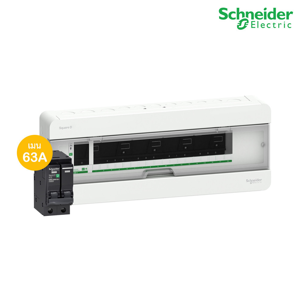 Schneider 18-Channel Square Cabinet + Main Circuit Breaker 63A ...