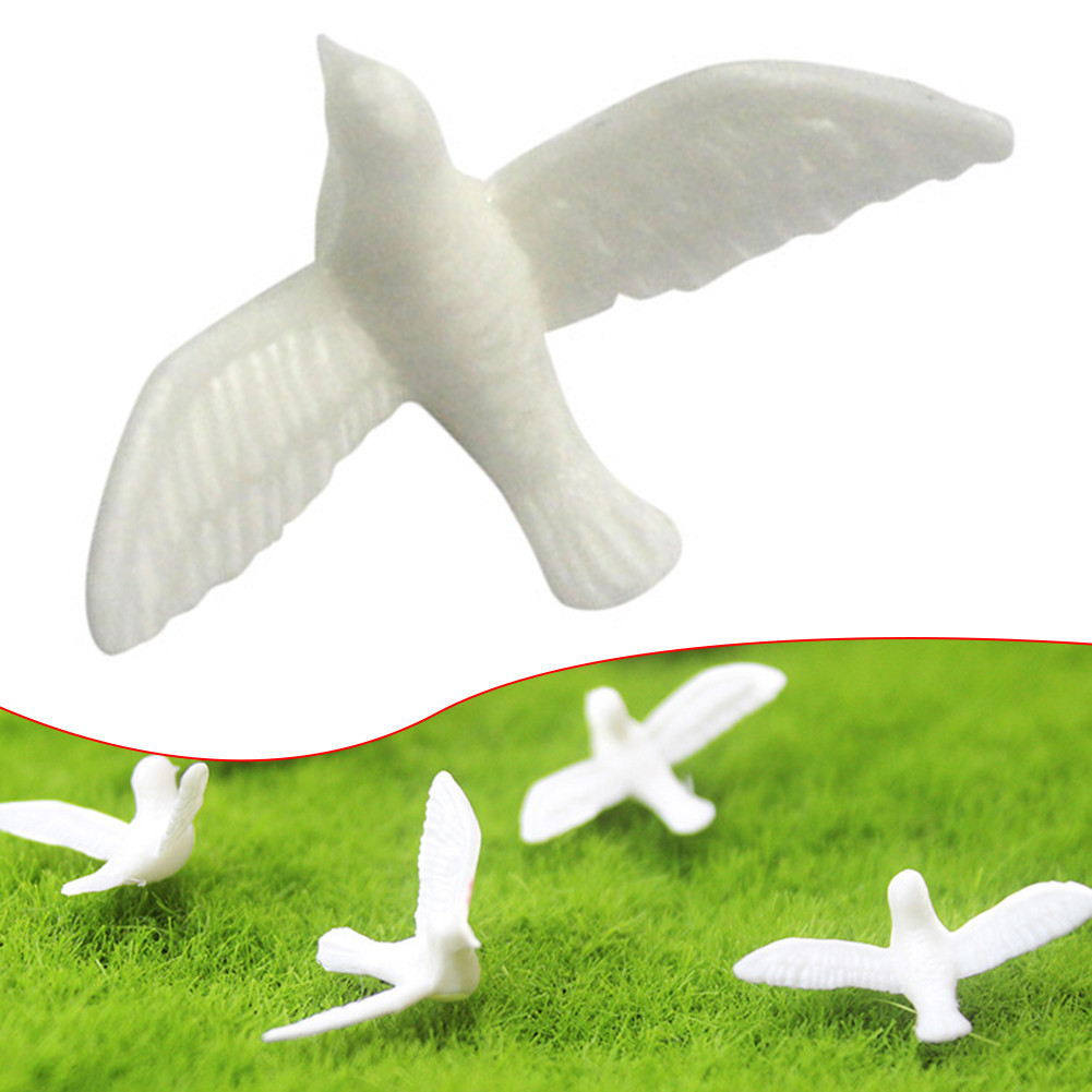 Miniature Birds for Crafts Little White Pigeon Model Toys Models ...