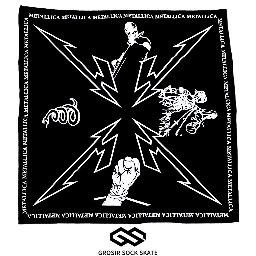 Slayer Bandana Scarf METALLICA JUSTICE FOR ALL Thick Material Premium ...