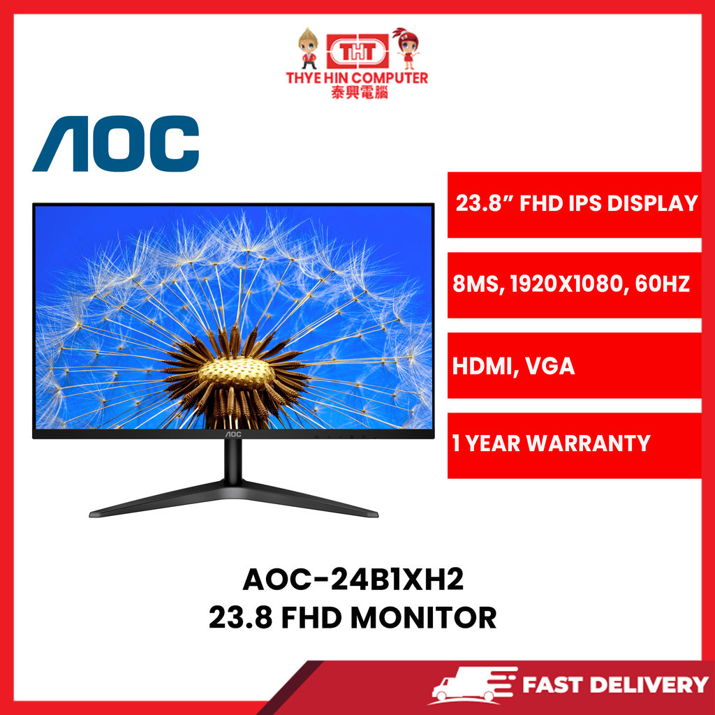 AOC-24B1XH2 23.8 IPS 100HZ 4MS FHD MONITOR | Shopee Malaysia