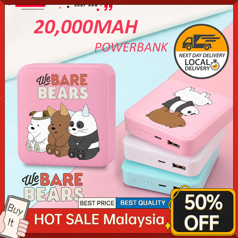 We Bare Bears Mini PowerBank 20000MAh Power Bank Cute Cartoon Powerbank ...