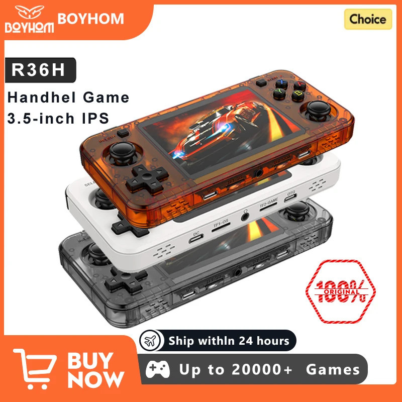 BOYHOM New R36H Retro Handheld Console Open-Source Linux System Classic ...