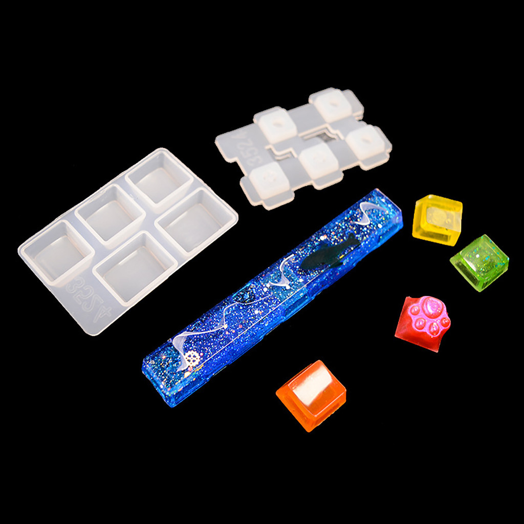 Keycaps Resin Mold Set - DIY Keycaps Epoxy Molds 12 Trays with Key ...