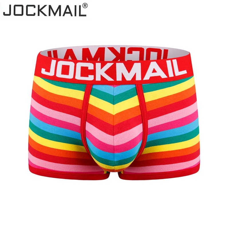 Jockmail Cotton Mens Underwear Boxers Striped Rainbow Personality ...