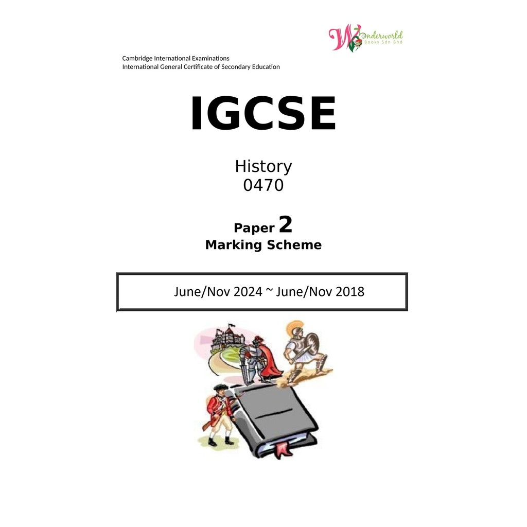 IGCSE History 0470 | Paper 2 | Marking Scheme | Shopee Malaysia