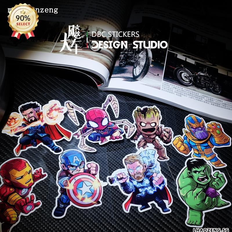 New Product Marvel Cartoon Car Sticker Avengers Spiderman Iron Man ...