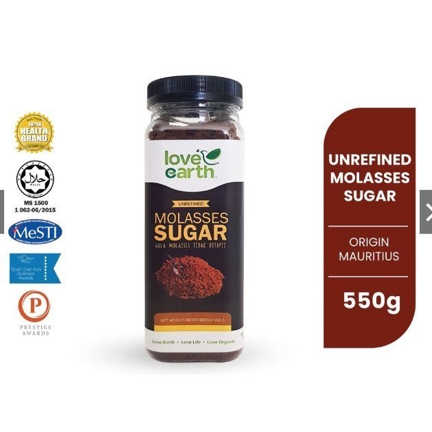 LOVE EARTH UNREFINED MOLASSES SUGAR BEST FOR BAKING 550G | Shopee Malaysia