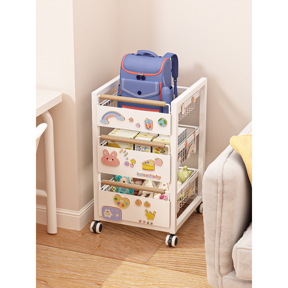 Rak Penyimpanan Beg Sekolah dengan Roda, Troli Alih, Rak Penyimpanan ...