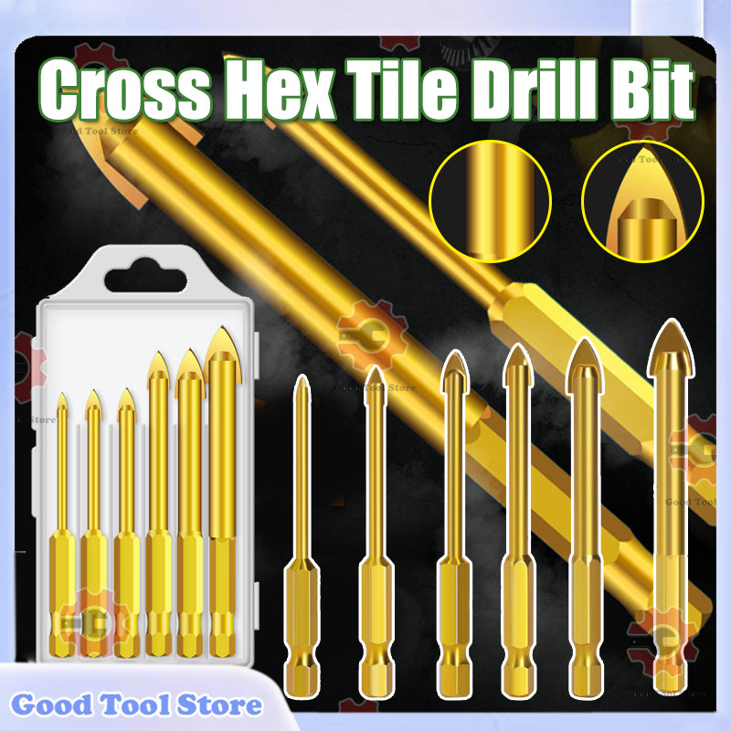 Concrete Drill Bit Cross Hex Tile Drill Bit Tools Carbide Drills for Concrete Porcelain Tile ...