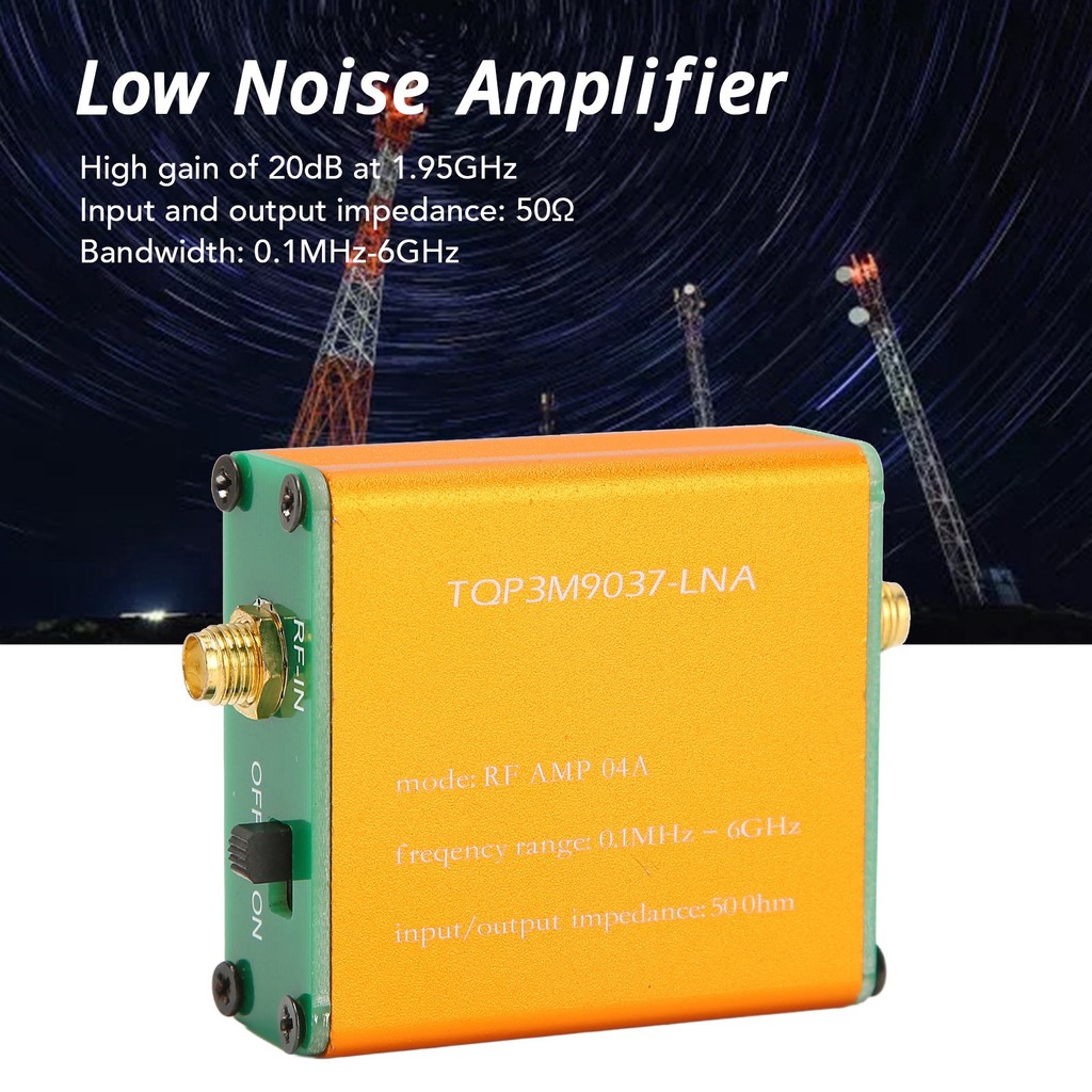 Fun~ 0.1MHz‑6GHz Full Band Low Noise Amplifier Professional 20dB High Gain LNA RF Power ...