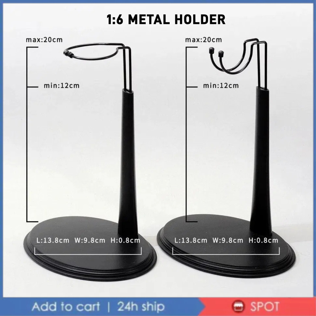 [24H SHIP] 1/6 Scale Action Figure Base Display Stand U-Type & Ring ...
