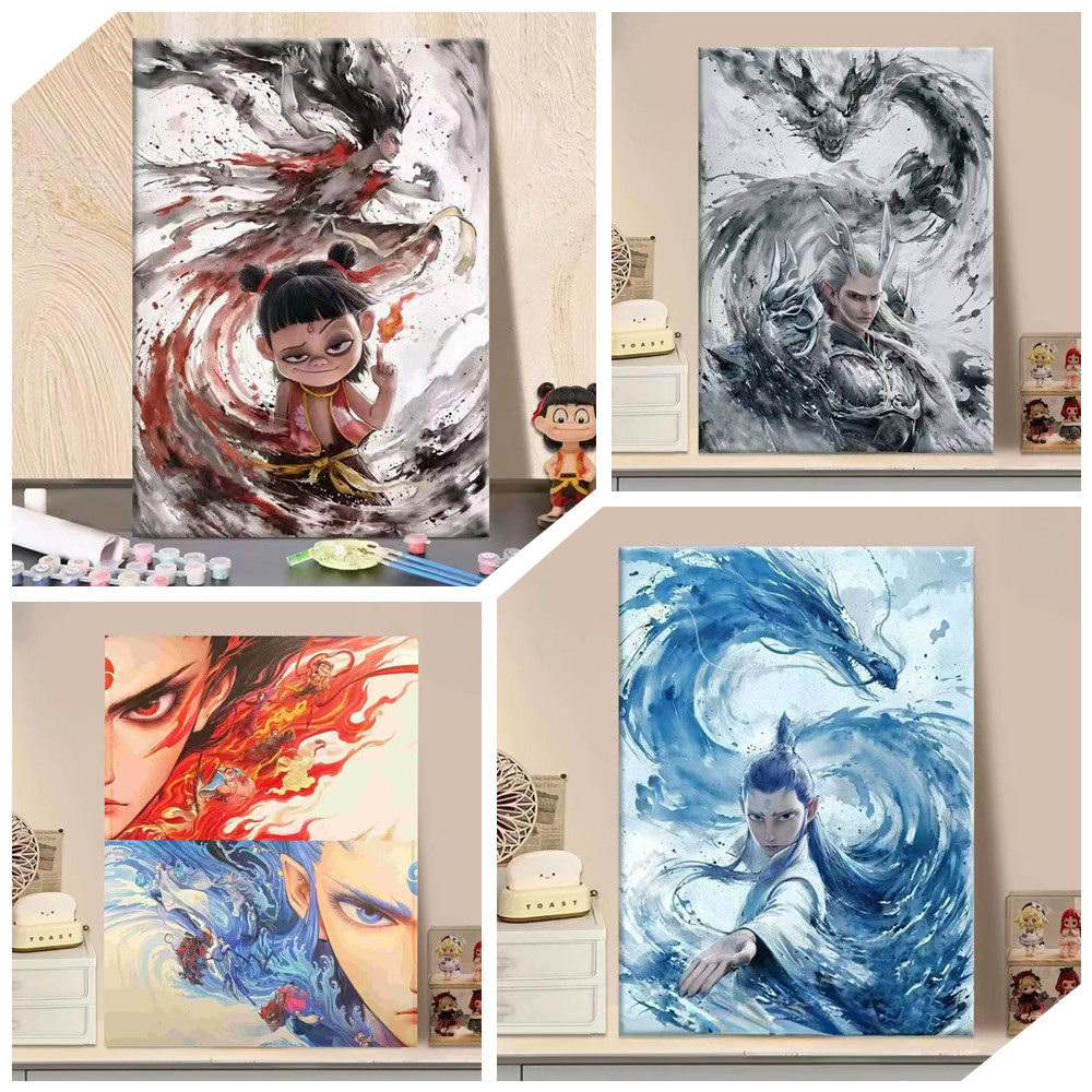 Nezha Painting Decor Diy Digital Oil Painting 2025 New Acrylic Coloring ...