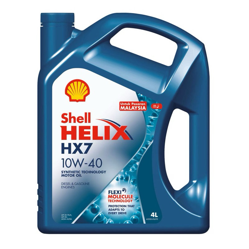 600049695 Shell Helix HX7 10W-40 separa sintetik minyak hitam/ semi ...