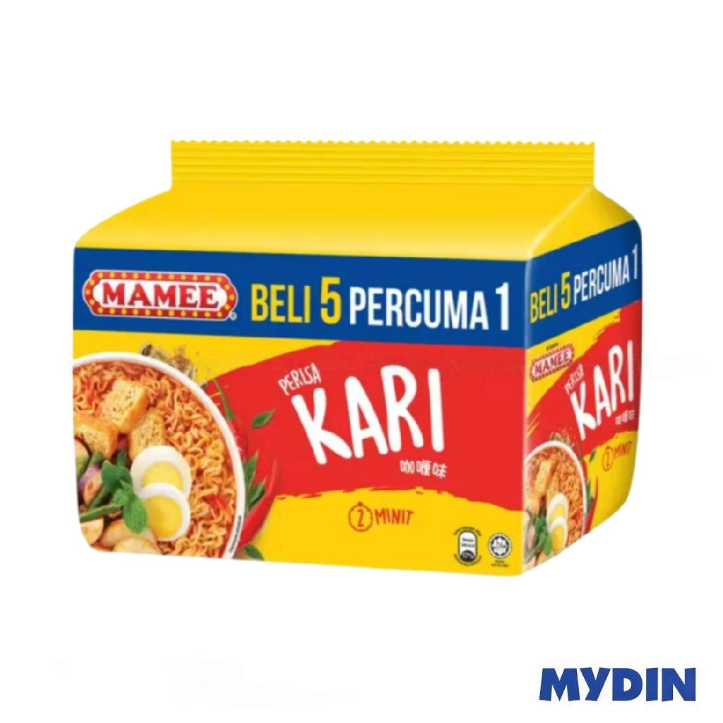 Mamee Premium Instant Noodles Curry Flavour (5 + 1 packs x 73g) | Shopee Malaysia