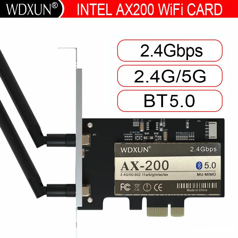 Dual Band 2.4Gbps Wireless AX200NGW Network Wifi PCI-E 1X Card For ...