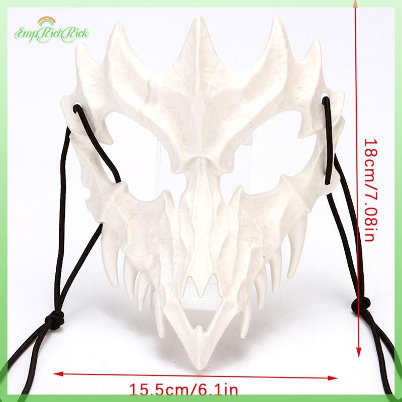 ERHK> Party Mask Long Teeth Demon Samurai Skeleton Half Face Mask Wolf ...