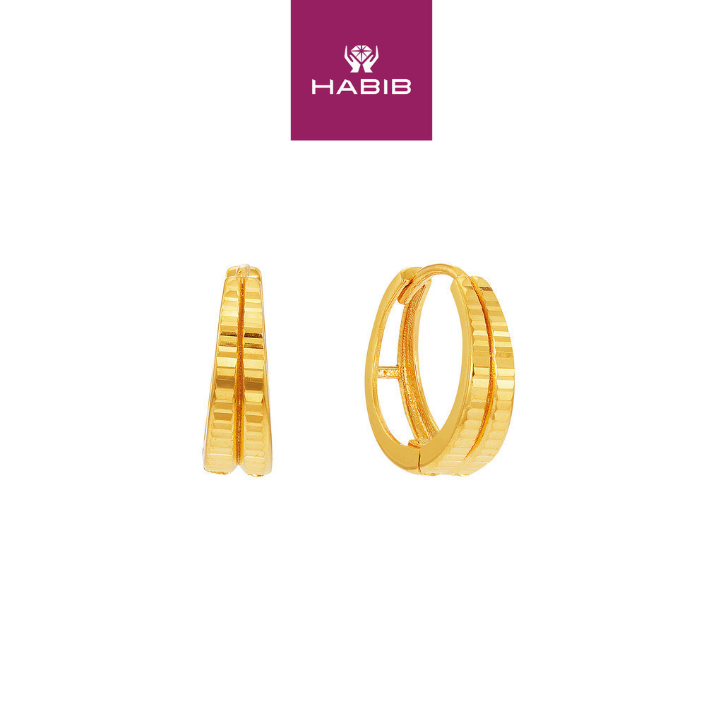 HABIB Oro Italia 916 Yellow Gold Earrings GE74901123 | Shopee Malaysia