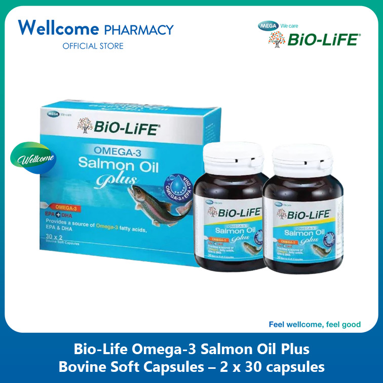 Bio-Life Omega-3 Salmon Oil Plus Capsules - 2 x 30's (Twin Pack) / 30's ...