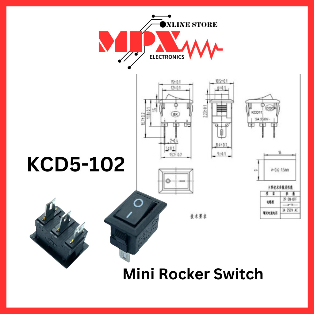 2 Pin or 3Pin Switch 6A 250V AC Power Rocker Switch | Shopee Malaysia