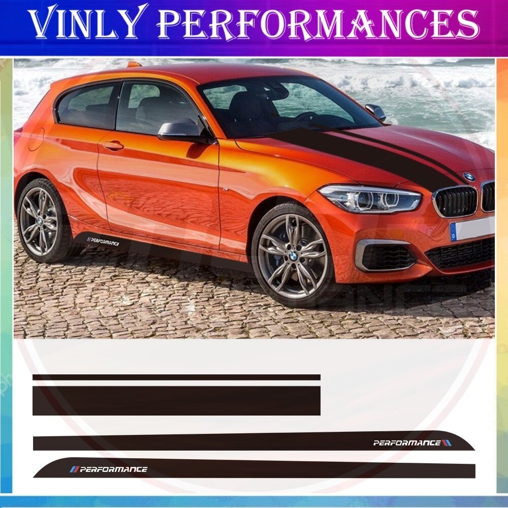 3PCS Performance striped side skirt body sticker for BMW E90 E92 E93 ...