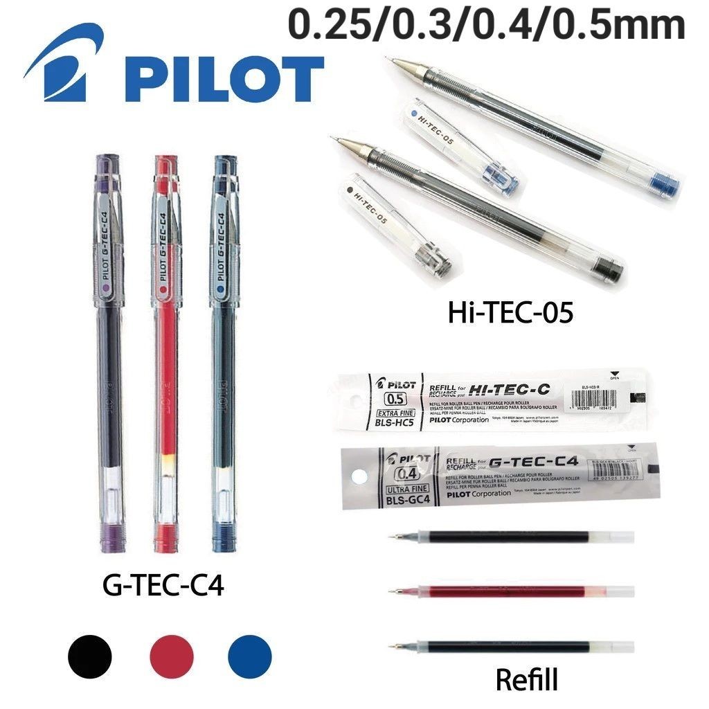 Pilot Pen HI-TEC-C G-TEC-C C3 C4 C5 0.25 0.3 0.4 0.5mm | Shopee Malaysia