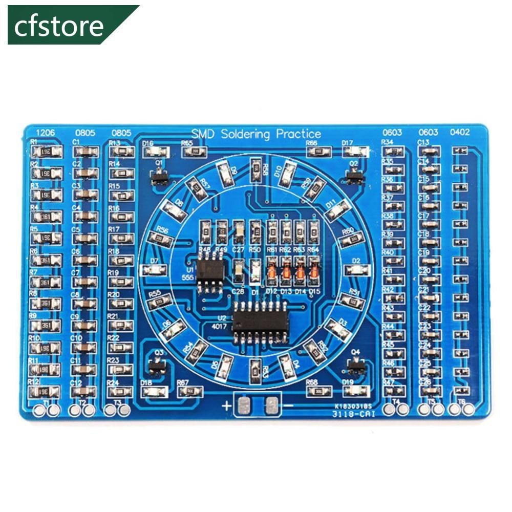 CFSTORE SMD Soldering Practice Board Kit CD4017+NE555 Rotating LED ...
