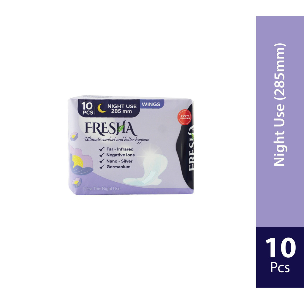 FRESHA Feminine Night Use Pad(Wing) 285mm(28.5cm)- 10pcs | Shopee Malaysia