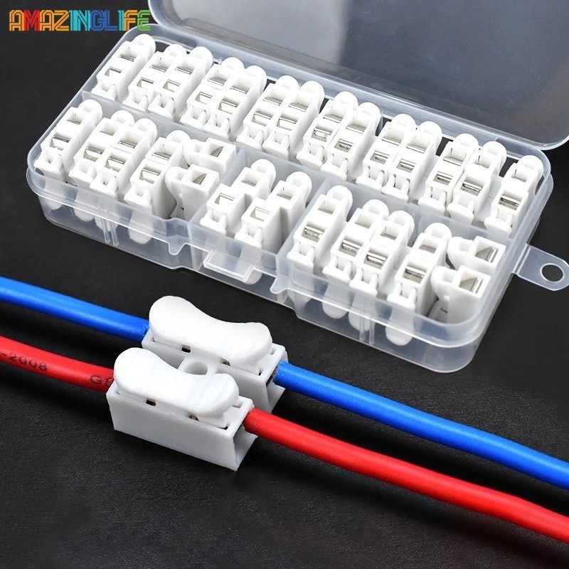Durable White Wiring Terminal Spring Connector Wire Press Type CH2 220V ...