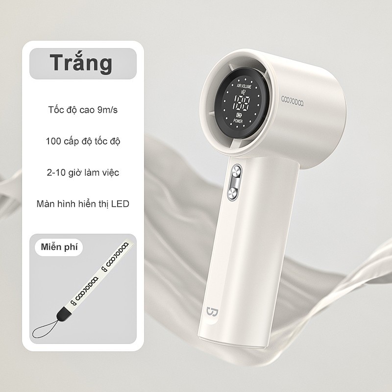 Goojodoq Portable Fan Rechargeable Handheld Jet Fan Strong Wind 100 ...