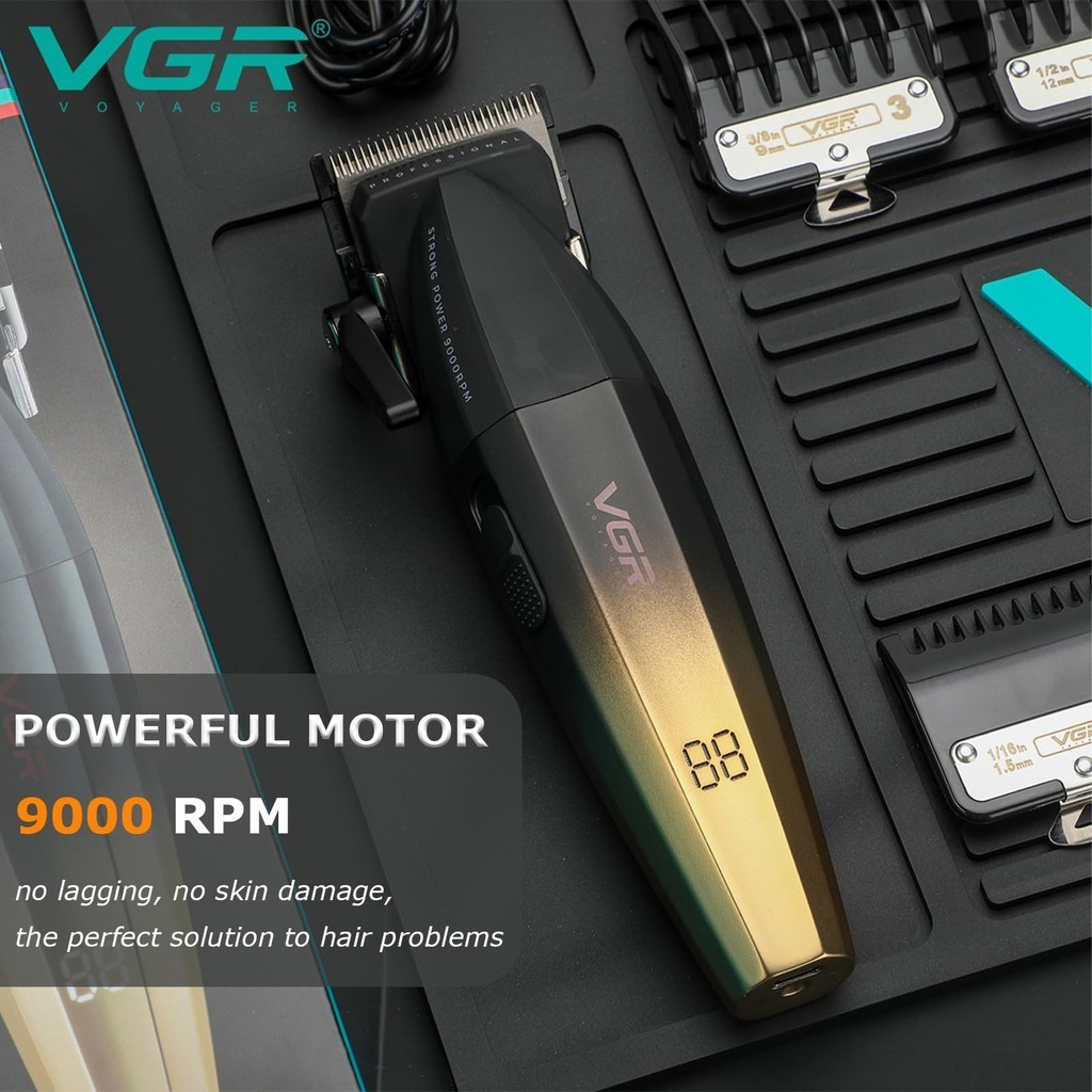 VGR V-003 Hair Trimmer Professional Metal Hair Clipper Turbo Function ...