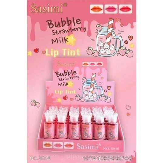 SASIMI FULL COLOR RENDERING LIPTINT & SASIMI BUBBLE STRAWBERRY MILK ...