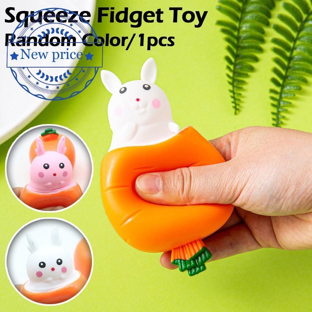 Squeeze Fidget Toy Soft TPR Decompression Toy Carrot Fidget Rabbit Toy ...