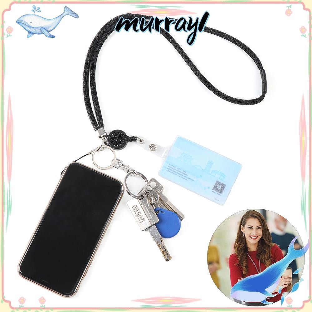 MURRAY1 ID Card Lanyard Shiny Rhinestone Cell Phone Strap Key Ring ...