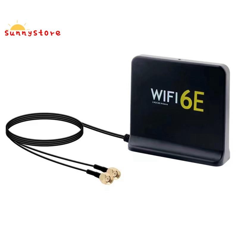Portable 2.4G/5G/6G WiFi 6E Antenna with Cable Indoor Wireless Antenna with Magnetic Bottom for ...