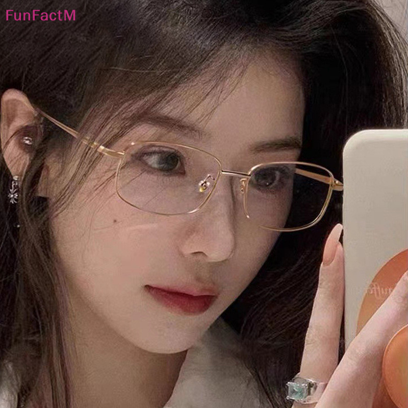 [FunFactM] Retro Classic Rectangular Small Frame Glasses For Women Men ...