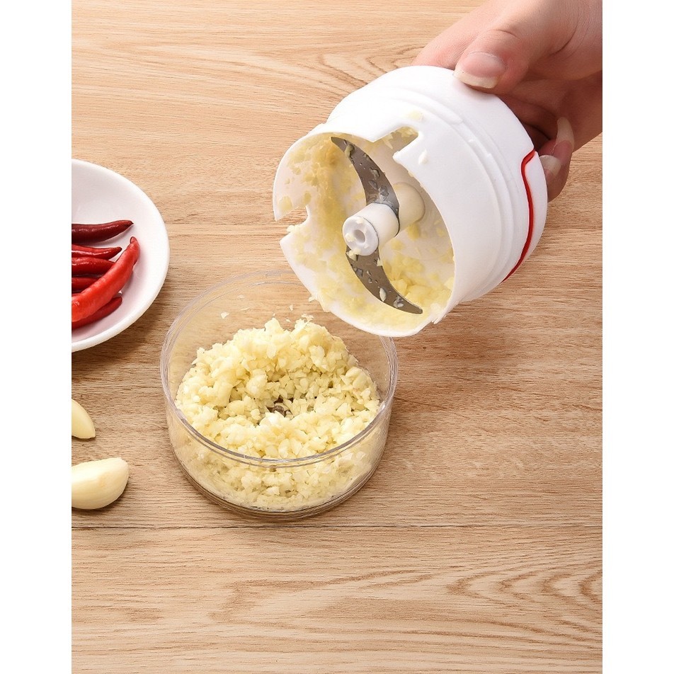 Mini Garlic Chopper Manual Food Chopper Hand Pull Food Processor Mincer ...