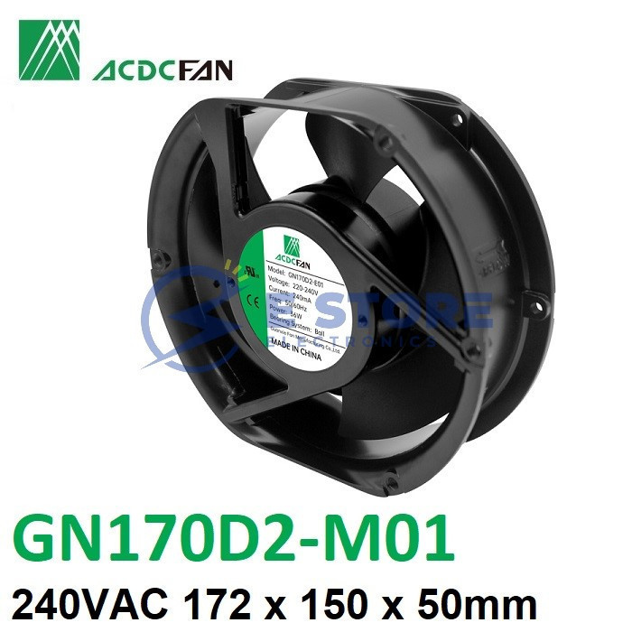 ACDCFAN 240VAC Axial Blower Fan with Ball Bearing 172 x 150 x 50mm (GN170D2-M01) | Shopee Malaysia