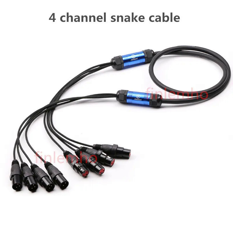 1pcs 4 Channel Snake Cable With XLR Audio Connectors For Microphone And ...
